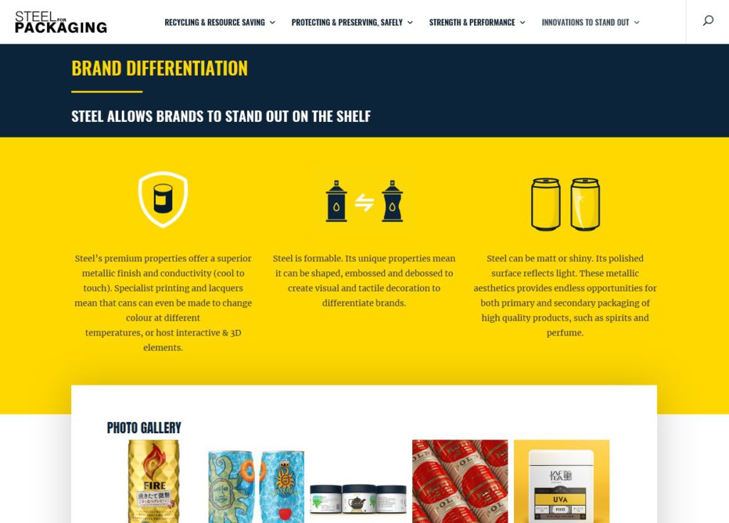 Our new "Steel for Packaging" site is live! - Steel for packaging Europe
